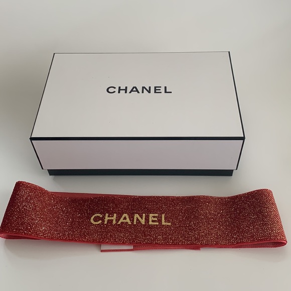 CHANEL | Other | Chanel Gift Box With Red Chanel Wrap Around Ribbon And ...